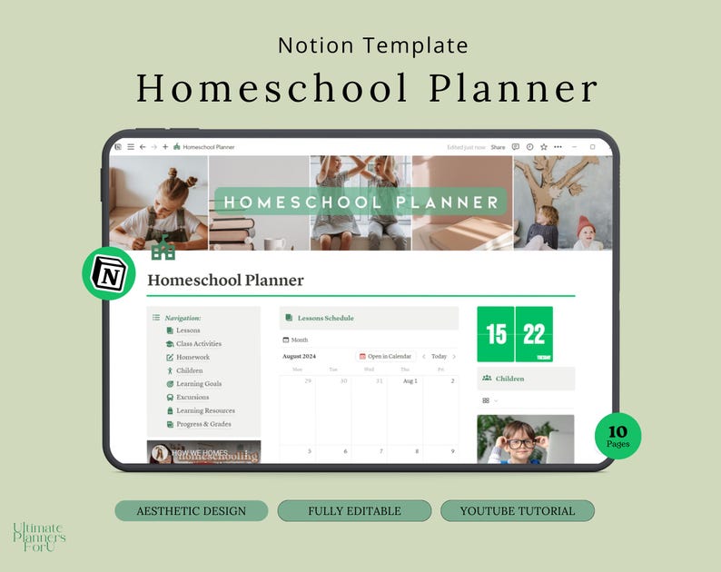 Homeschool Planner NOTION TEMPLATE | Digital Homeschooling Planner for ...