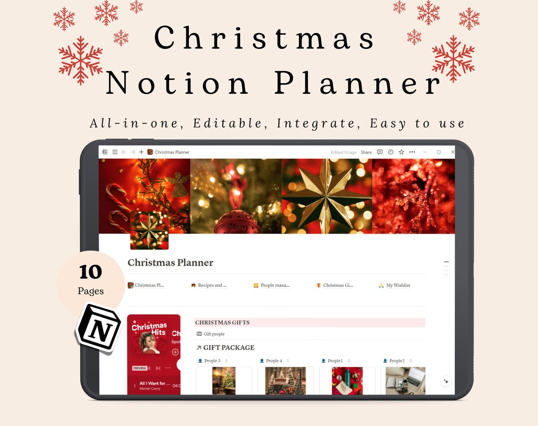 Notion Christmas Planner | Notion Template | Notion Dashboard | Notion ...