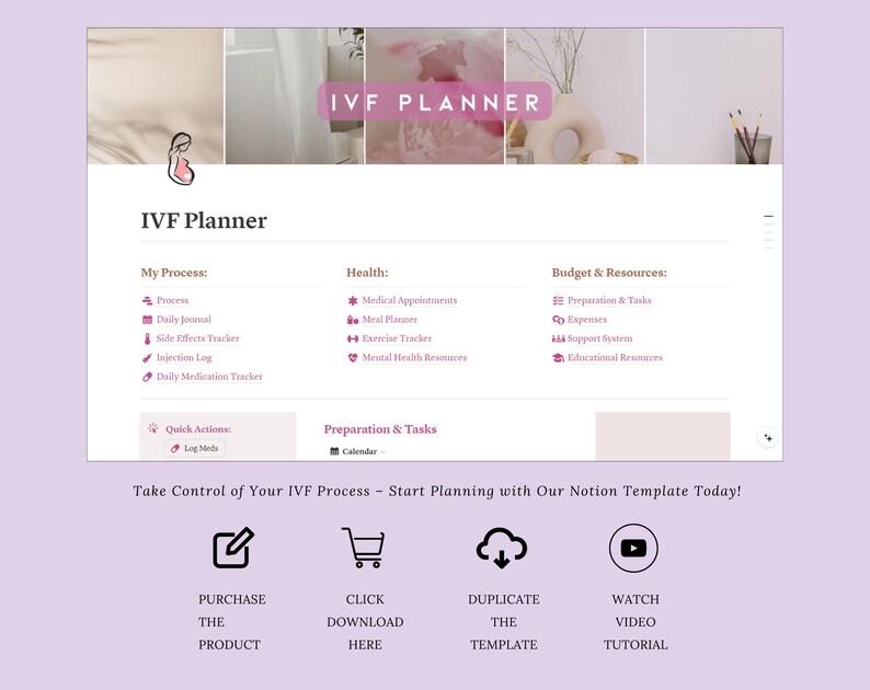 IVF Planner Notion Template | IVF Tracker | IVF Journal | Pregnancy ...
