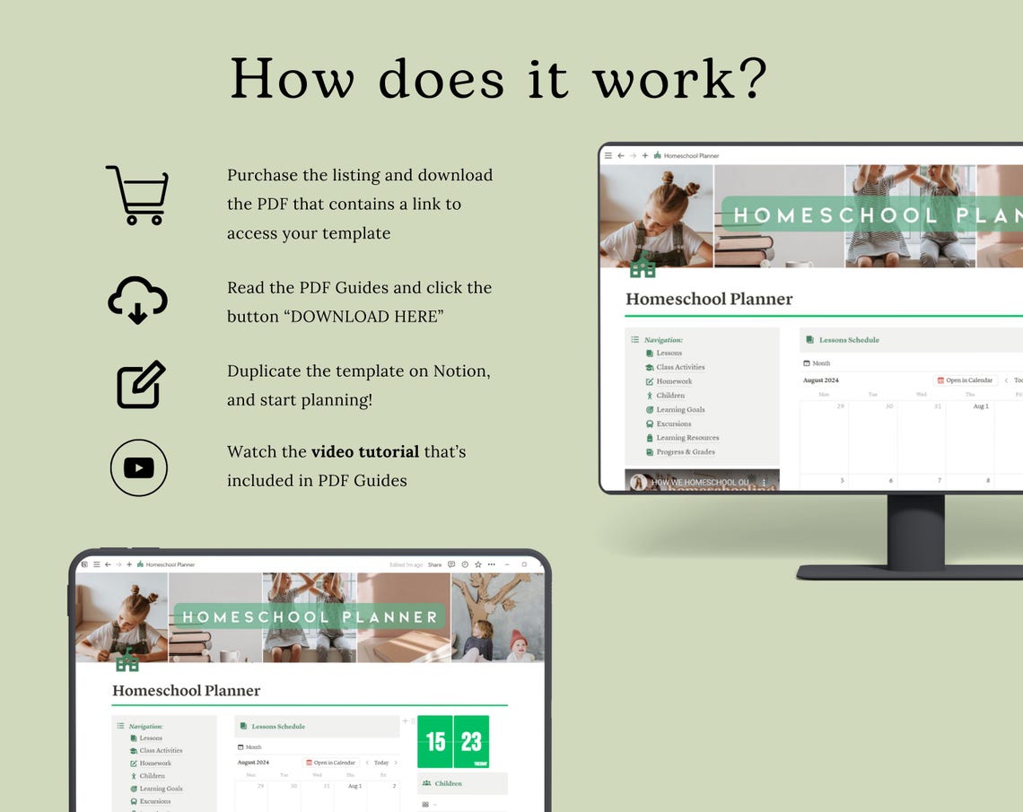 Homeschool Planner NOTION TEMPLATE | Digital Homeschooling Planner for ...