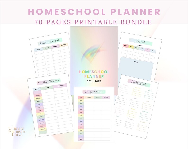 Homeschool Planner Printable | Teacher Planner Homeschool 2024 2025 ...