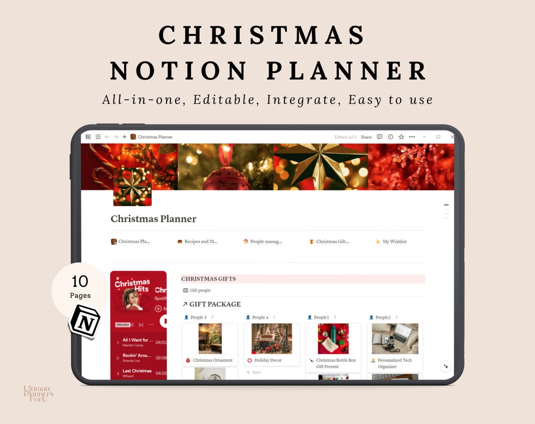 Notion Christmas Planner Dec 2024 | Notion Template | Notion Dashboard ...