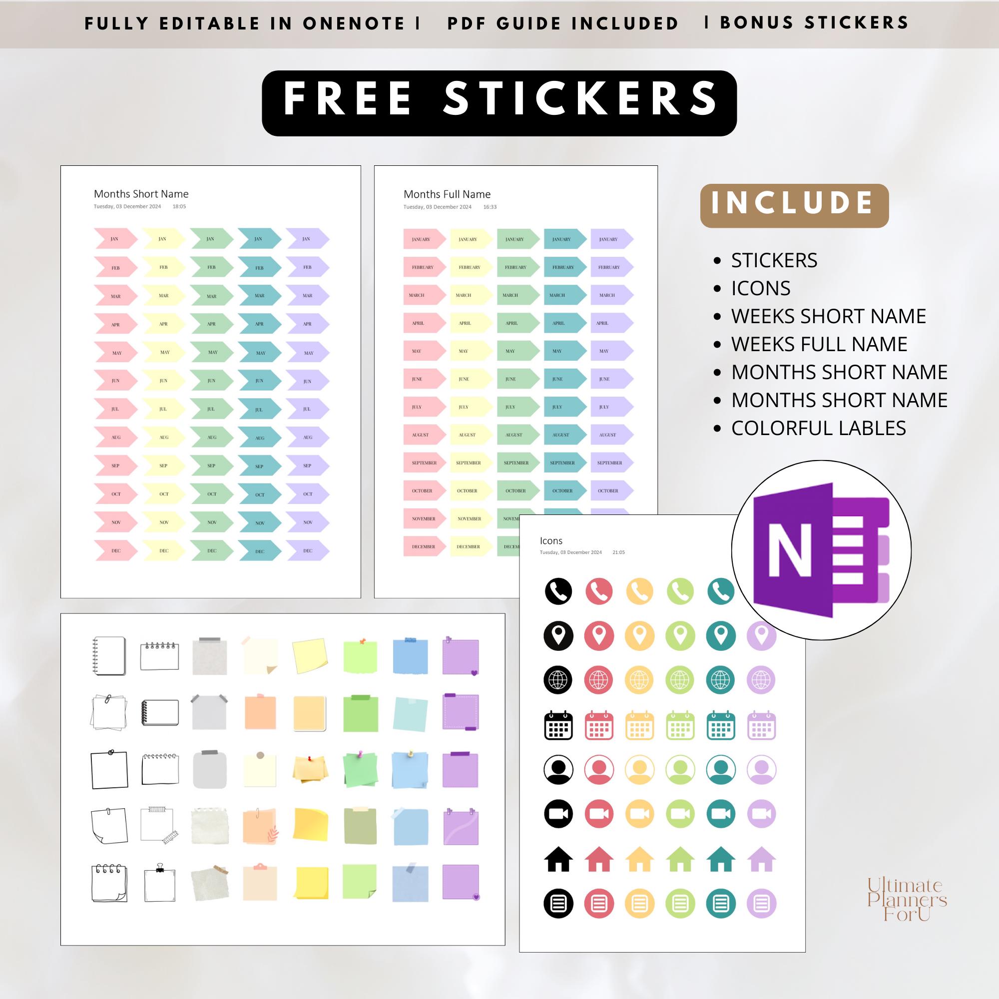 One Note Planner 2025 Professional | One Note Template for Project ...