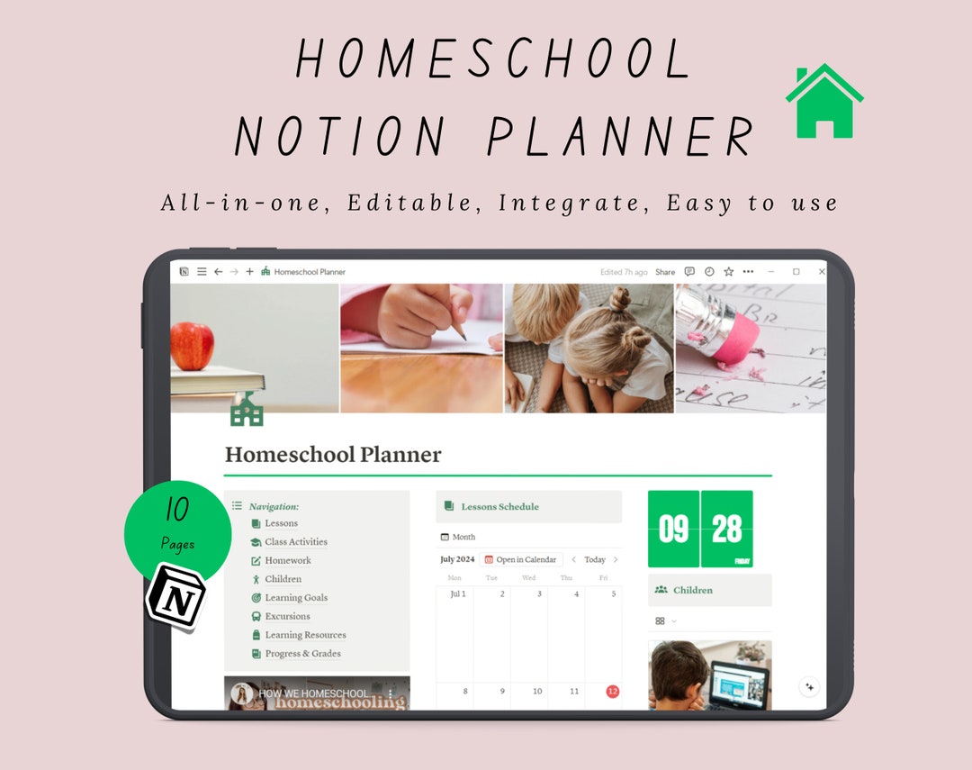 Homeschool Planner NOTION TEMPLATE | Digital Homeschooling Planner for ...