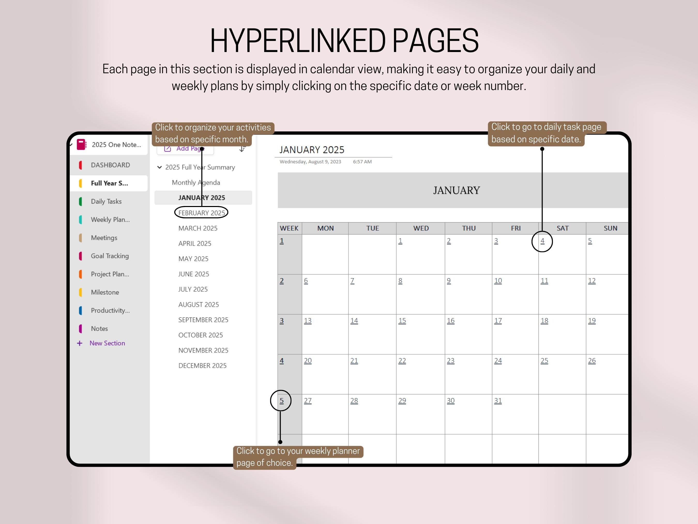 One Note Planner 2025 Professional | One Note Template for Project ...
