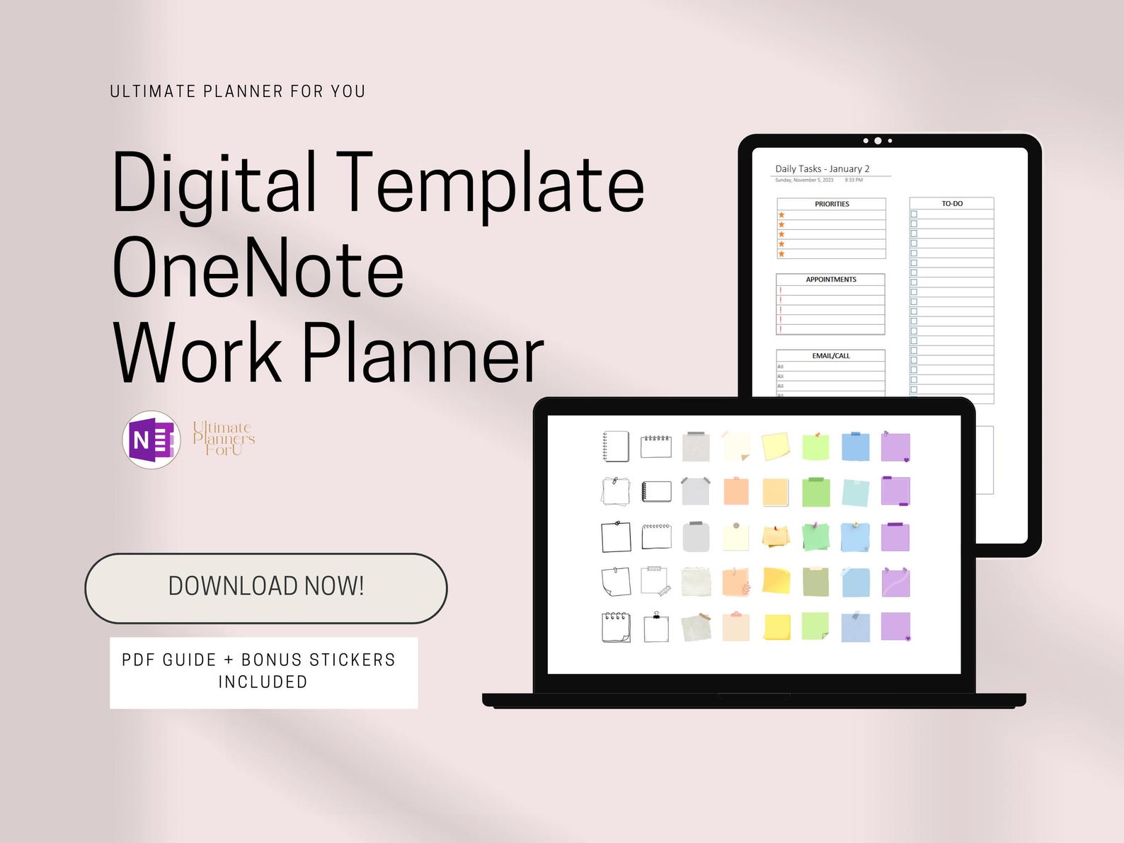 One Note Planner 2025 Professional | One Note Template for Project ...