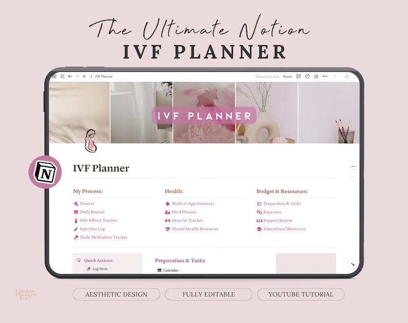 IVF Planner Notion Template | IVF Tracker | IVF Journal | Pregnancy ...