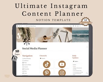 Notion Template Instagram Content Planner, Notion Social Media Planner ...