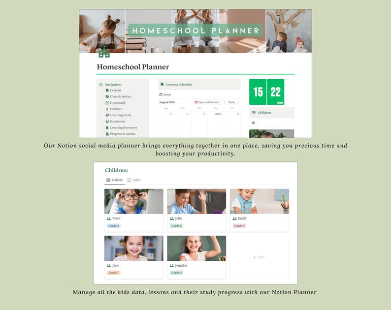 Homeschool Planner NOTION TEMPLATE | Digital Homeschooling Planner for ...