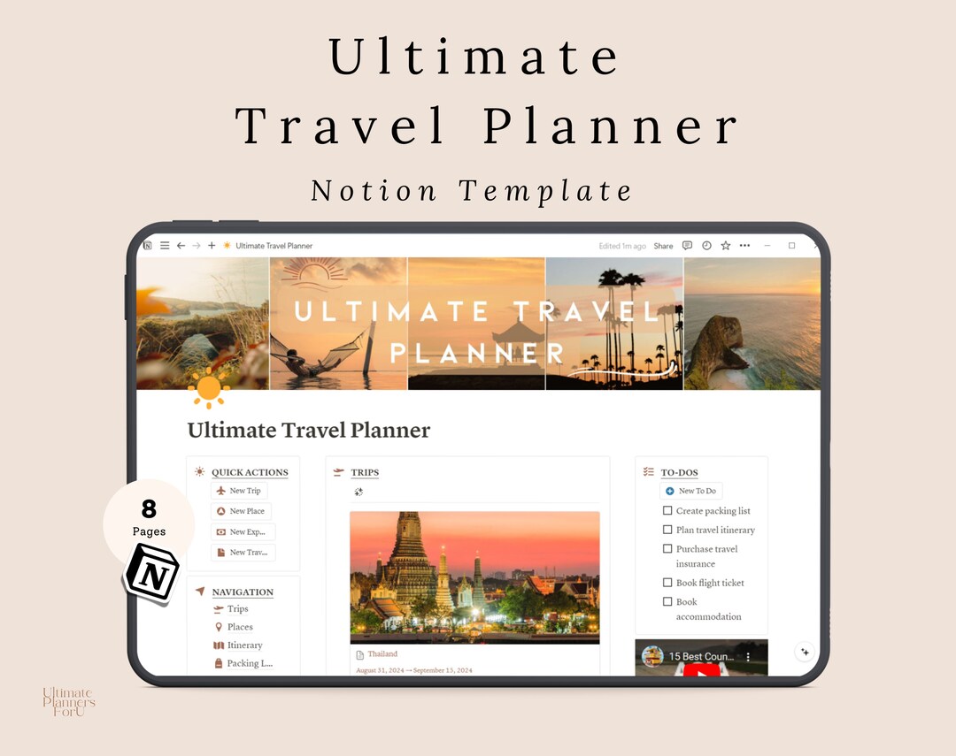 Notion Template Travel Planner | Vacation Planner | Holiday Planner ...