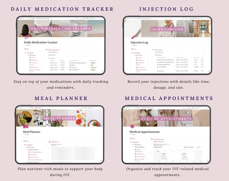 IVF Planner Notion Template | IVF Tracker | IVF Journal | Pregnancy ...