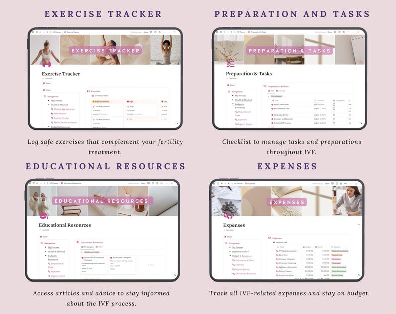 IVF Planner Notion Template | IVF Tracker | IVF Journal | Pregnancy ...
