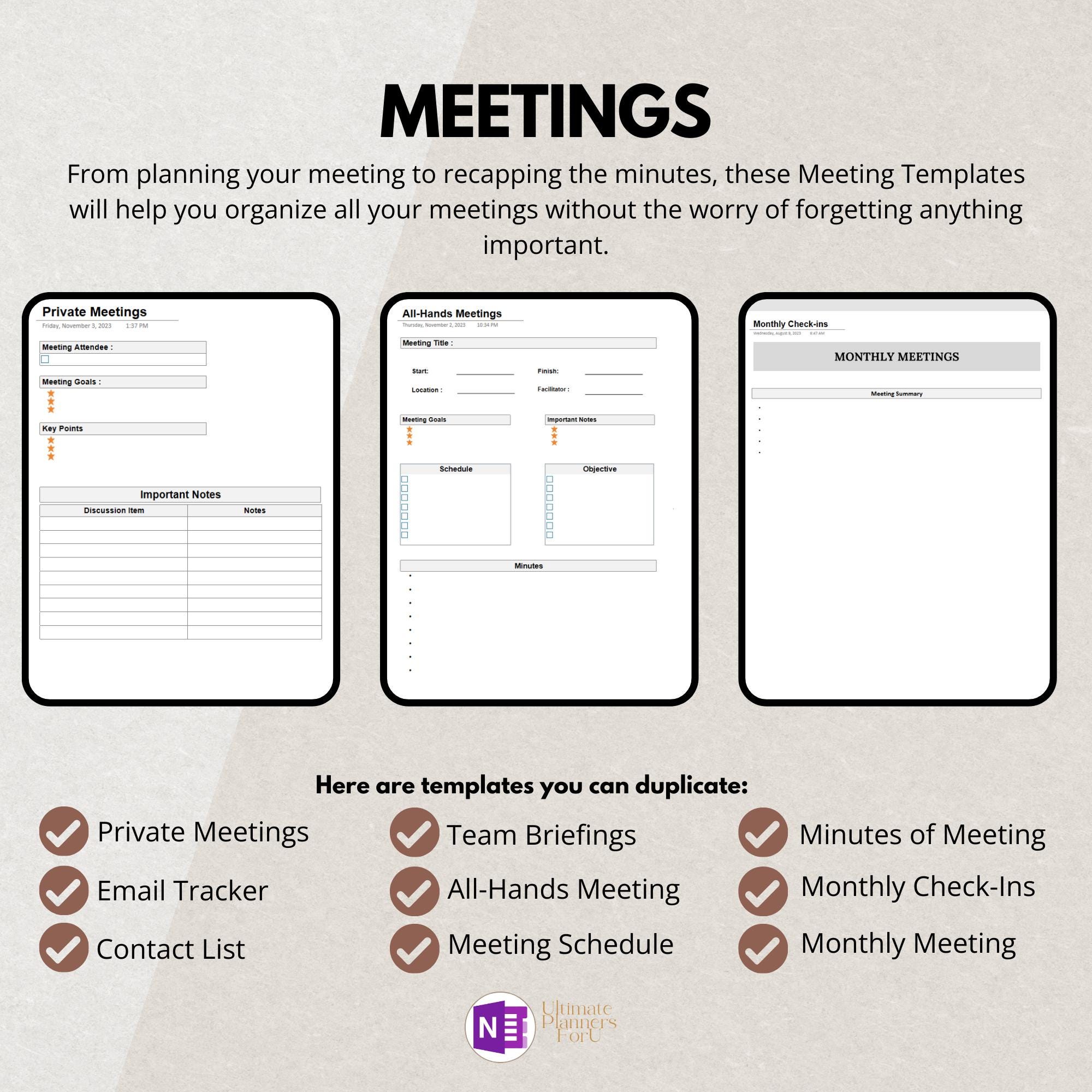 One Note Planner 2025 Professional | One Note Template for Project ...