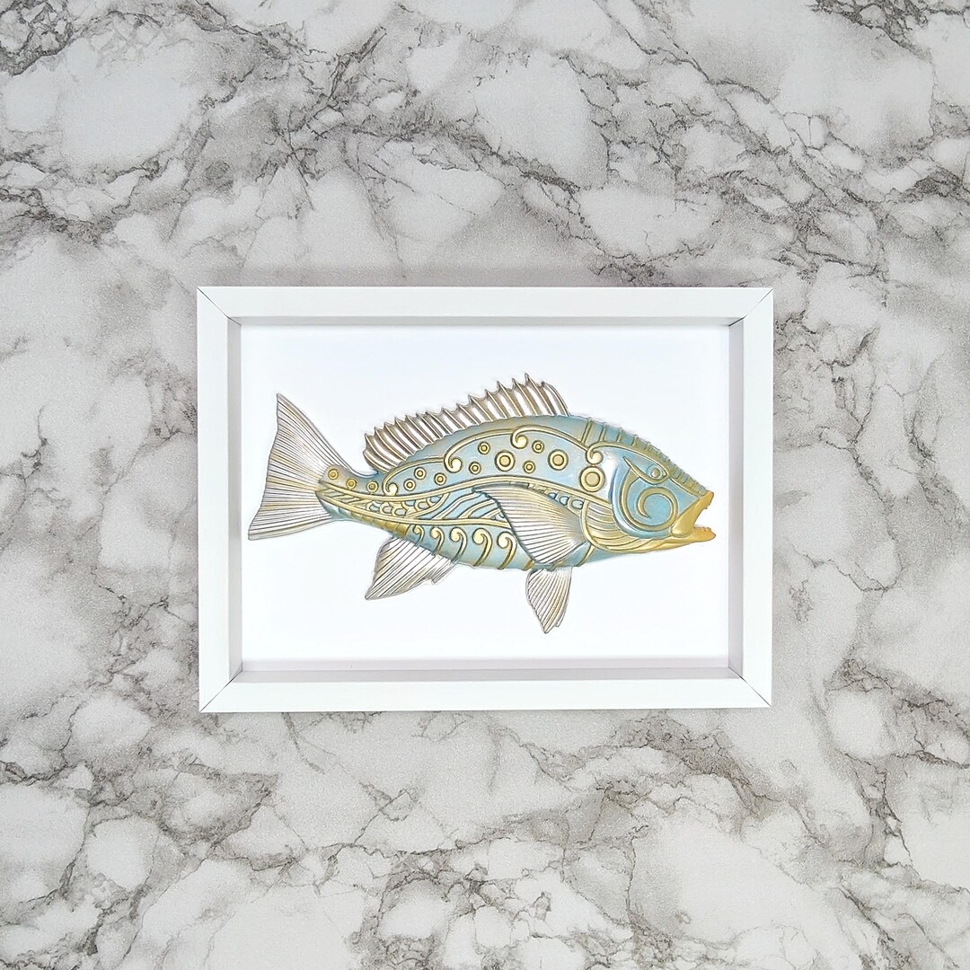 Small 3D Fish Wall Art – Handmade Framed Ocean Decor for Coastal Homes ...