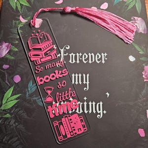 Acrylic Bookmark - so Many Books, so Little Time - Etsy