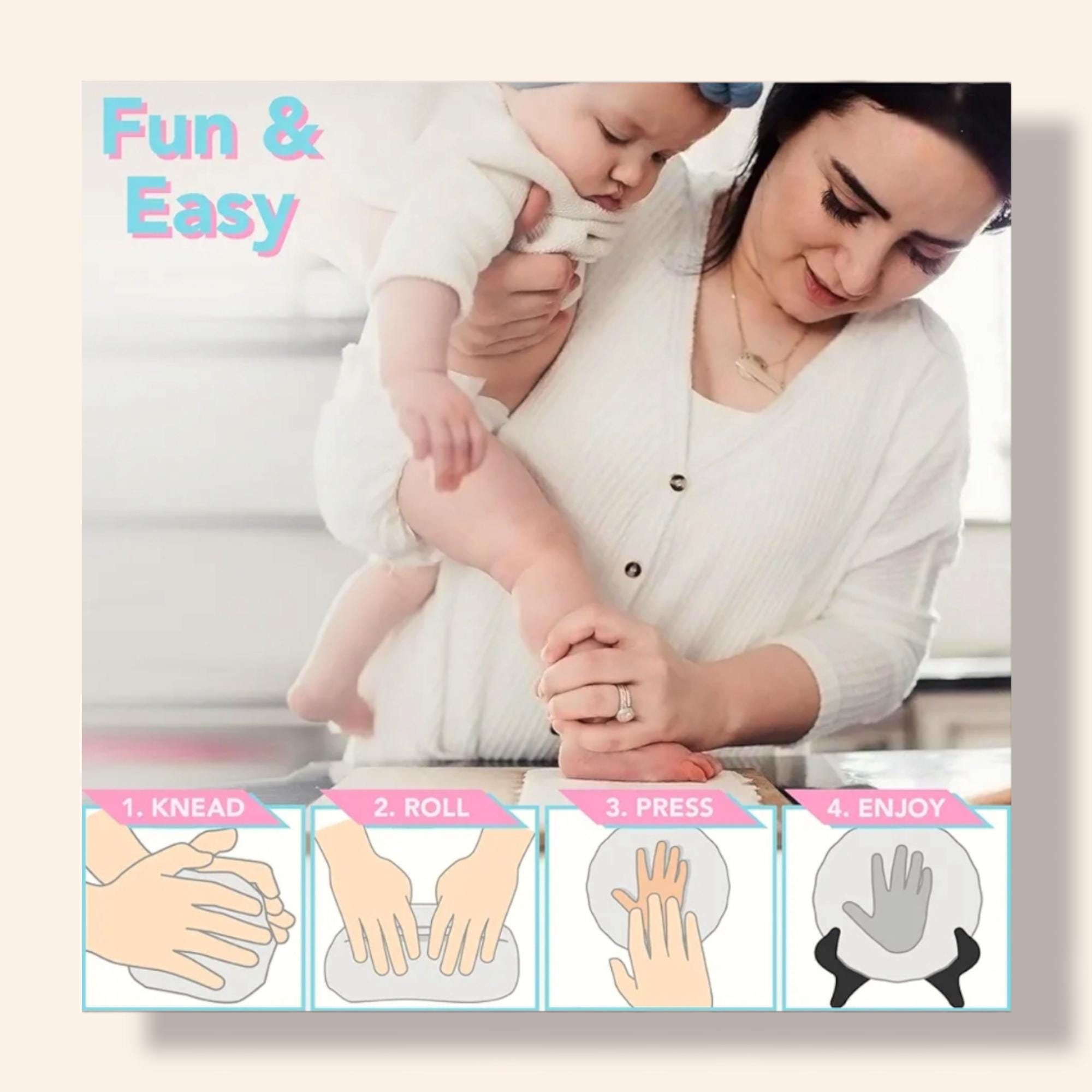 Baby Handprint & Footprint Ornament Kit – DIY Keepsake for Newborns ...