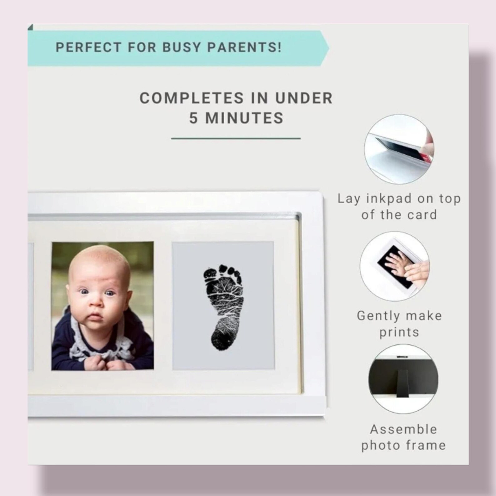 Baby Handprint & Footprint Keepsake Kit – Large 13.5x7 Inch Photo Frame ...