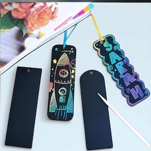 36-set Rainbow Scratch Art Bookmark Kit – DIY Magic Scratch Paper ...