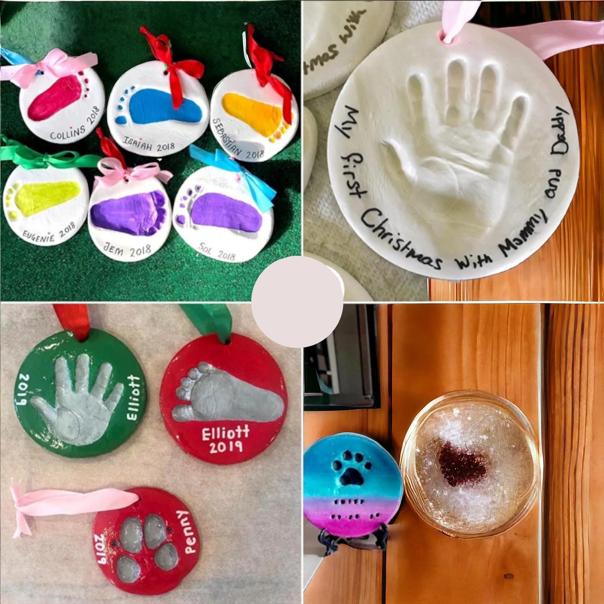 Baby Handprint & Footprint Ornament Kit – DIY Keepsake for Newborns ...
