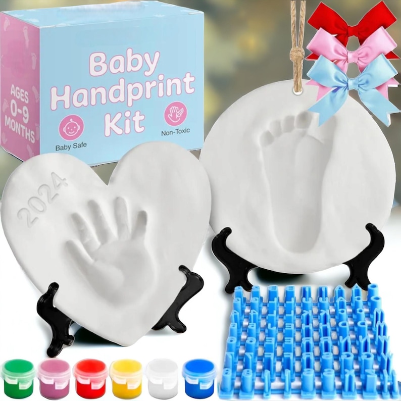 Baby Handprint & Footprint Ornament Kit – DIY Keepsake for Newborns ...