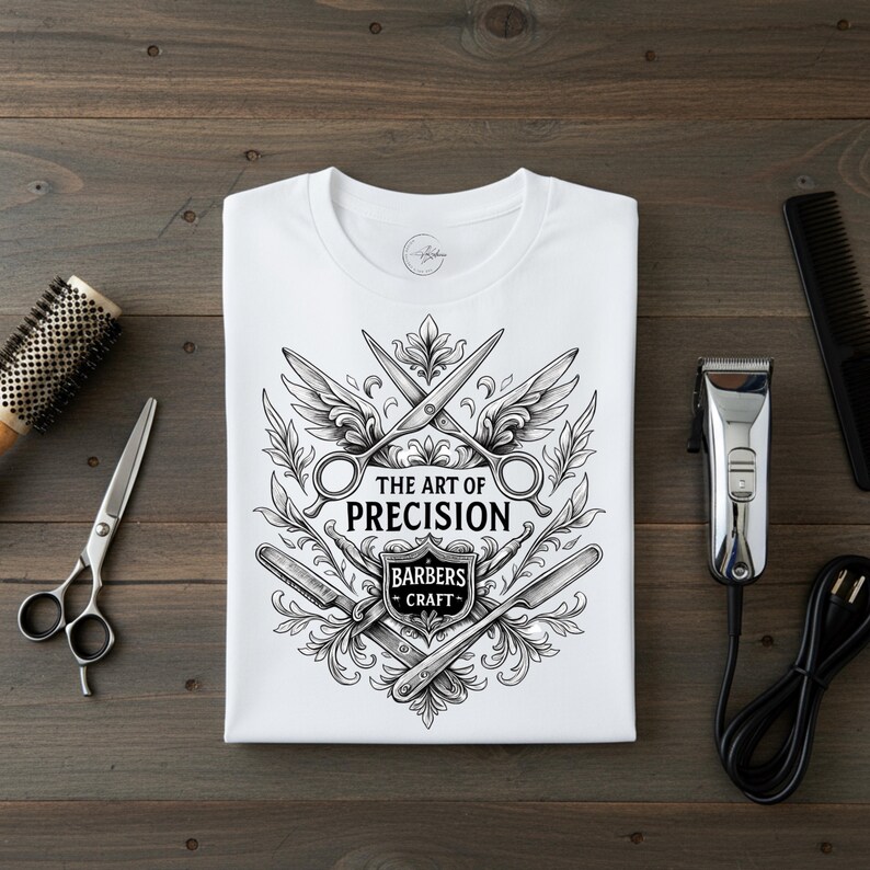 Classic Unisex T-shirt “the Art of Precision” Barber Shirt| Front or ...