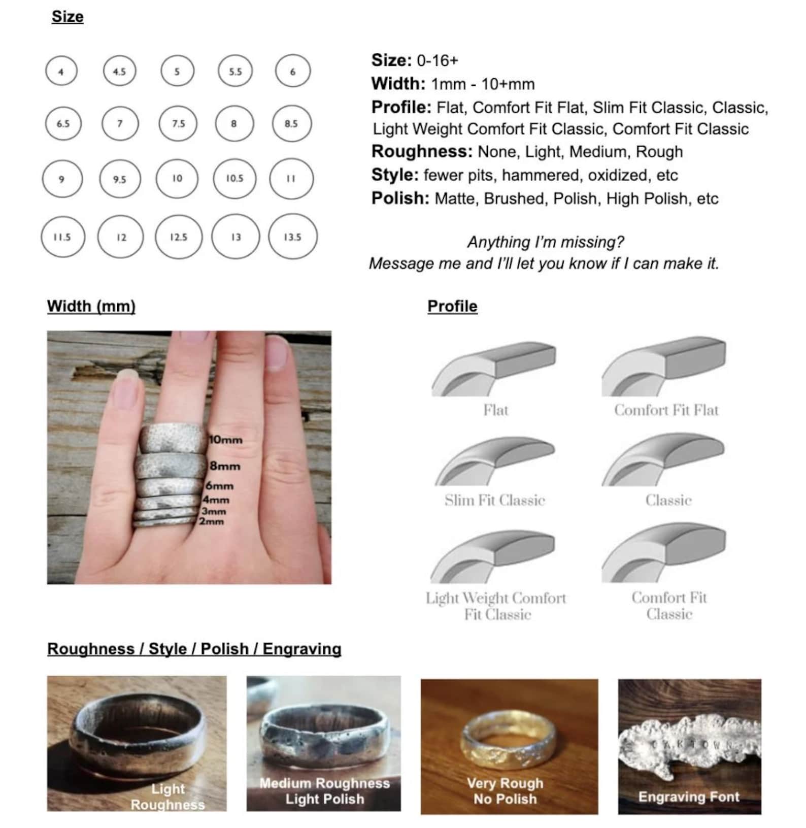 Custom Silver Wedding Band | Mens Silver Wedding Ring | Hammered ...