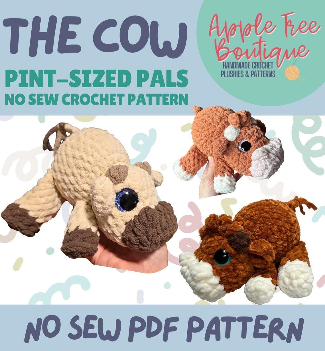 The Cow Pint-sized Pal No Sew Crochet PDF PATTERN - Etsy Canada
