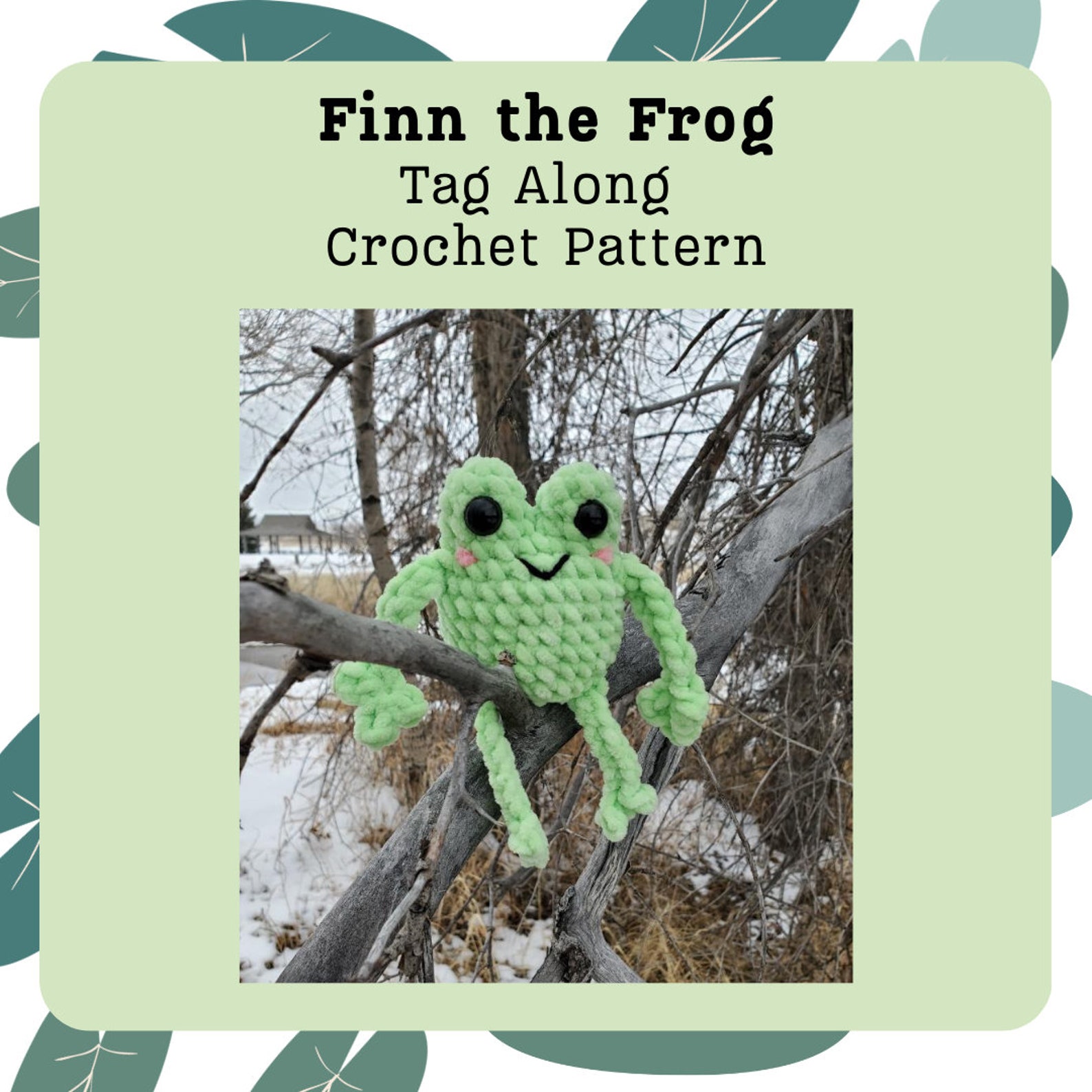 Finn the Frog Tagalong No Sew Crochet PDF PATTERN - Etsy