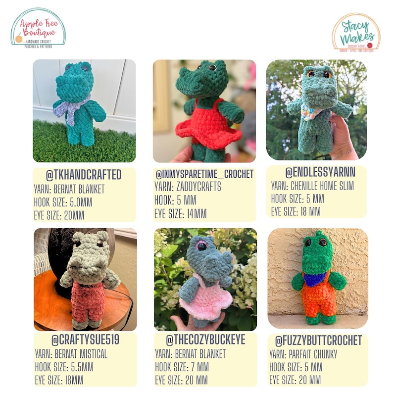 Gail the Gator Low Sew Crochet PDF PATTERN - Fancy Pants Animals ...