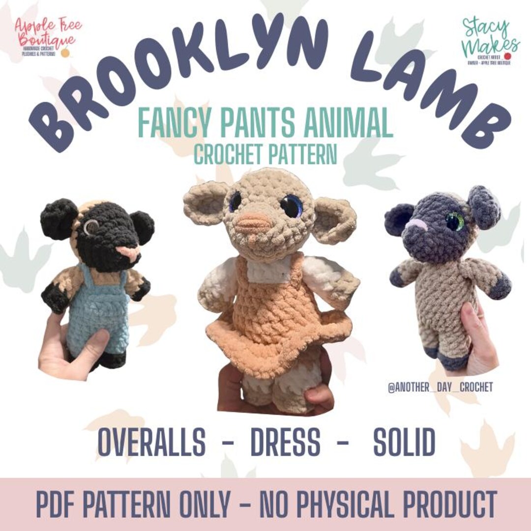 Brooklyn the Lamb Low Sew Crochet PDF PATTERN - Fancy Pants Animals ...