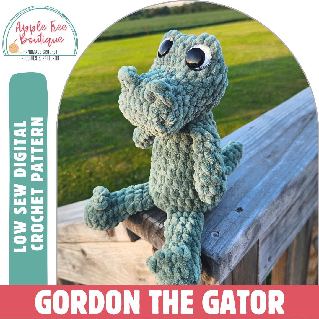 Gordon the Gator Low Sew Crochet PDF PATTERN - Etsy