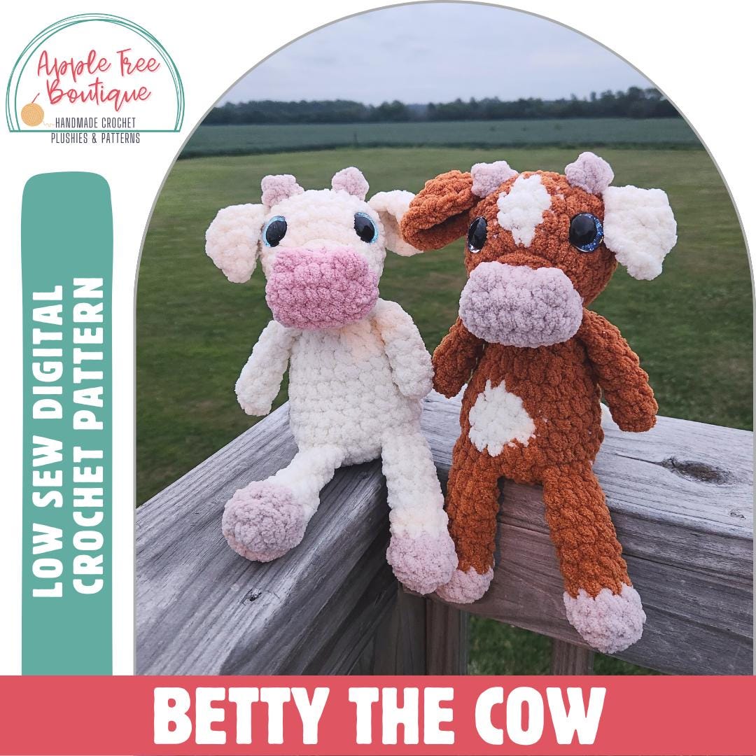 Betty the Cow Low Sew Crochet PDF PATTERN - Etsy