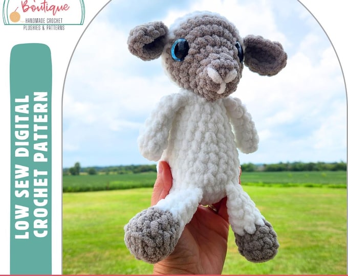 Lala the Lamb Crochet PATTERN | LOW SEW Crochet Pattern | Crochet Lamb ...