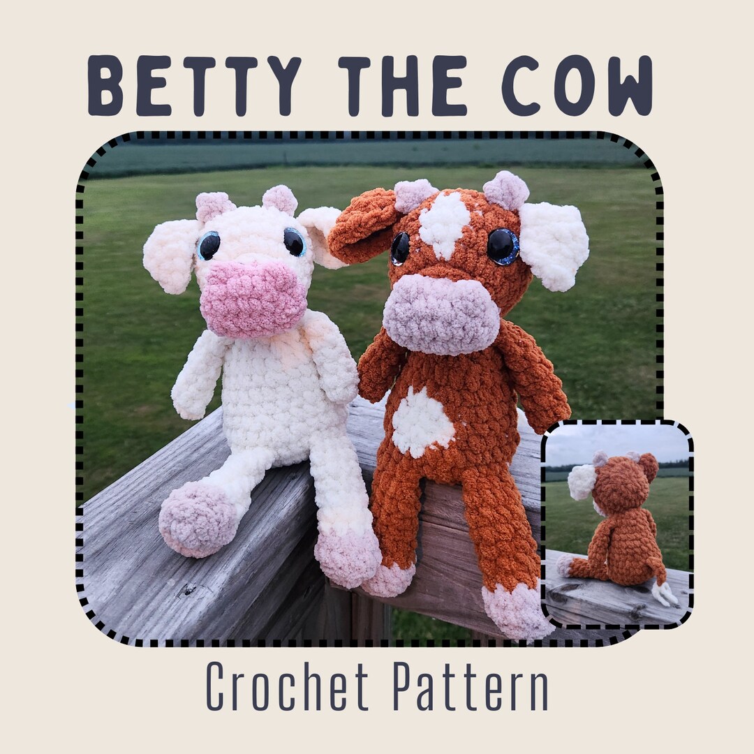 Betty the Cow Low Sew Crochet PDF PATTERN - Etsy