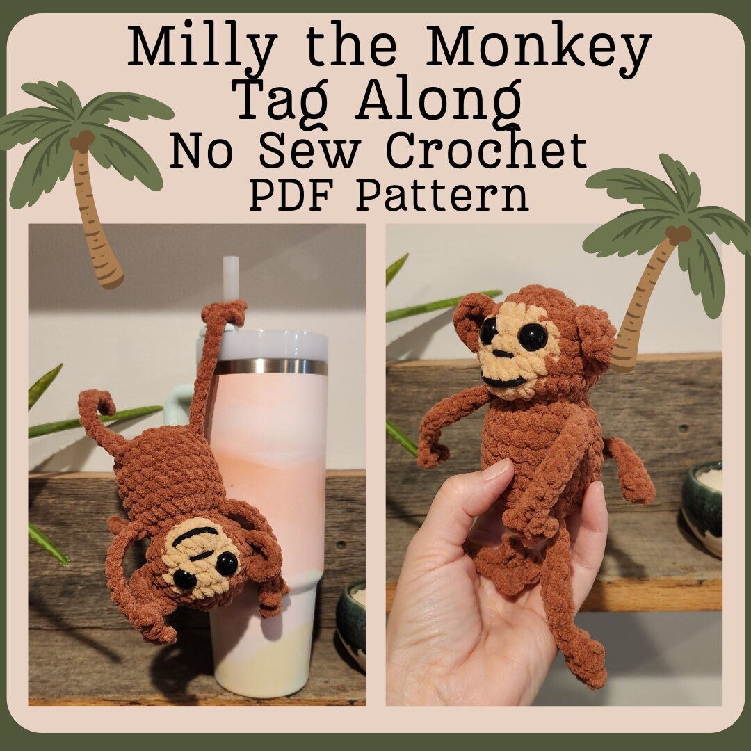 Milly the Monkey Tagalong No Sew Crochet PDF PATTERN - Etsy