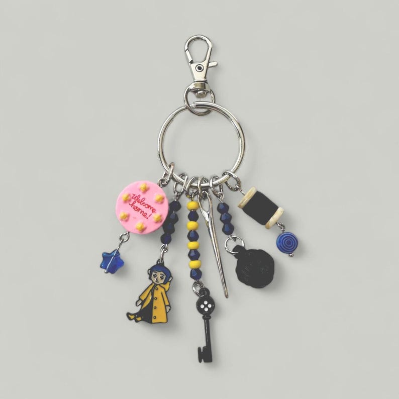 Coraline Inspired Dangle Keychain Bag Clip Charm - Etsy