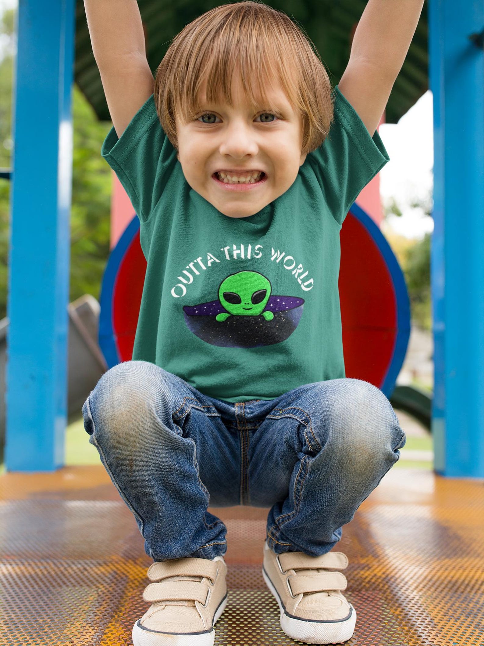 Funny Toddler Shirt Space Alien, Outta This World Toddler Shirt- Cute ...
