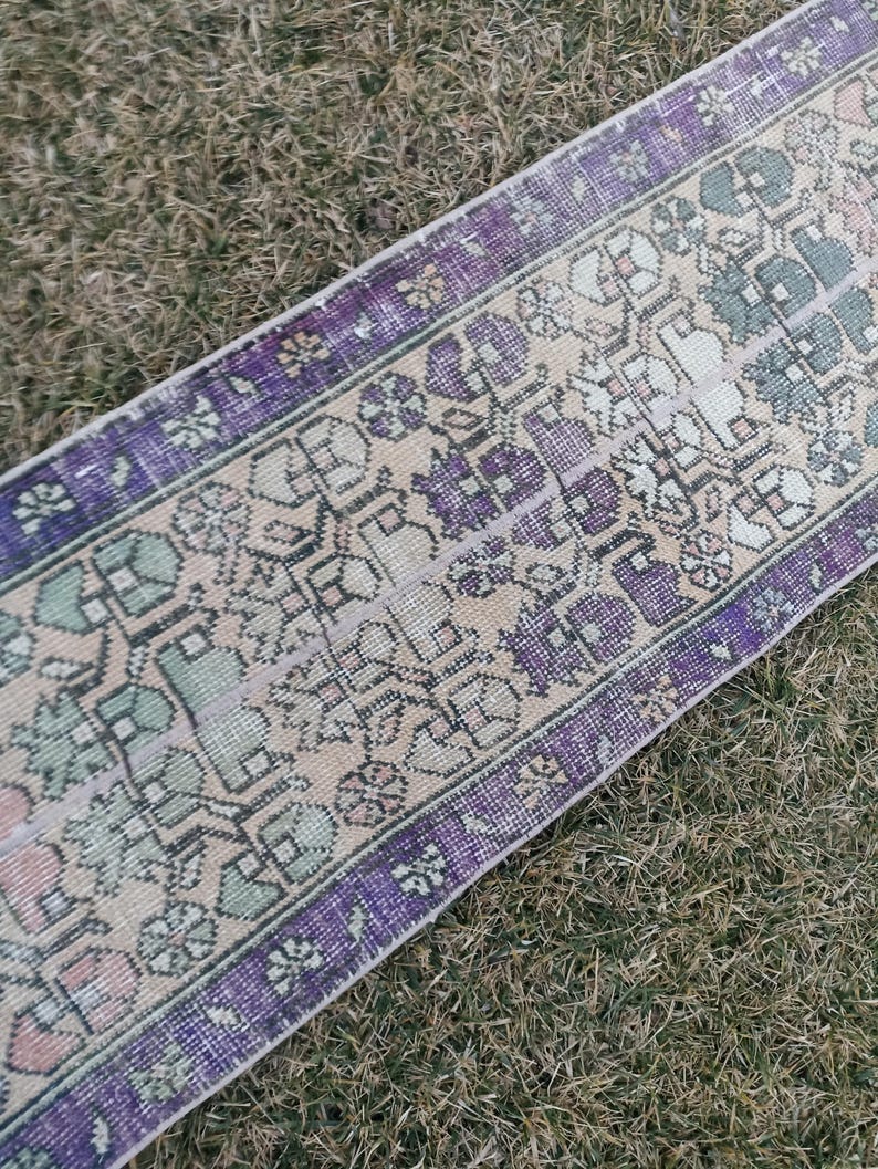 Handmade Wool Turkish Rug Runner: Vintage Patchwork Design, 2x6 Ft - Etsy