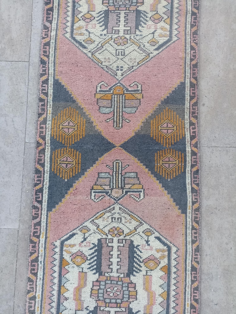 2x7 Turkish Rug Runner, Oushak Vintage Wool Rugs, Small Hallway Kitchen ...