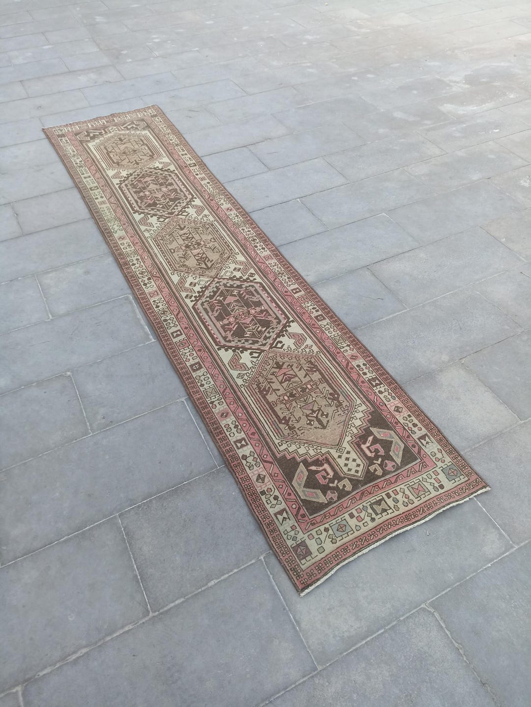 2x9 Vintage Runner,handmade Pastel Oushak Runner,turkish Vibtage Runner ...