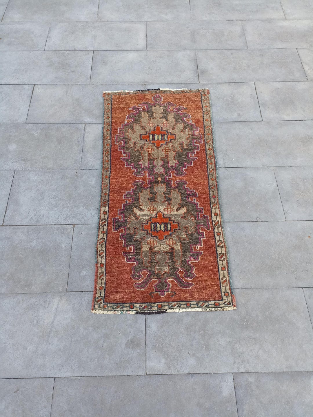 2x4 Vintage Rug, Turkish Rug, Handmade Wool Rug, Doormat Rug, 2x4 Small ...