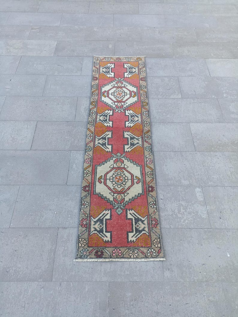 2x6 Turkish Runner Rug, Handmade Wool Runner Rug: Oushak Tribal Design ...