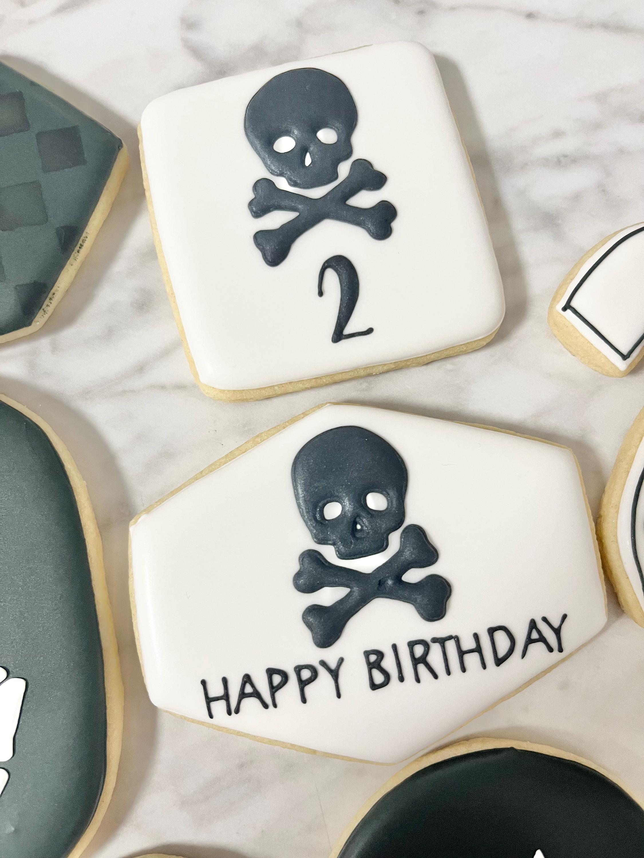 Bad TWO the Bone 2nd Birthday Cookies: Skull Party Favors, Set of 12 - Etsy