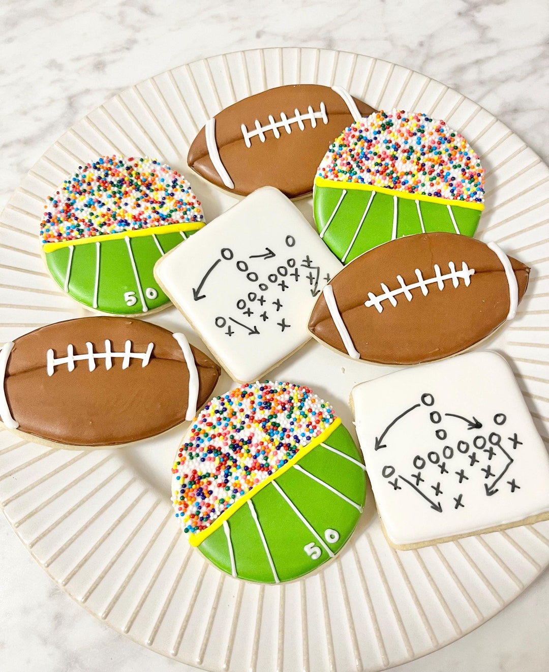 Football Stadium Sugar Cookies: Superbowl Party Favors, Set of 12 - Etsy