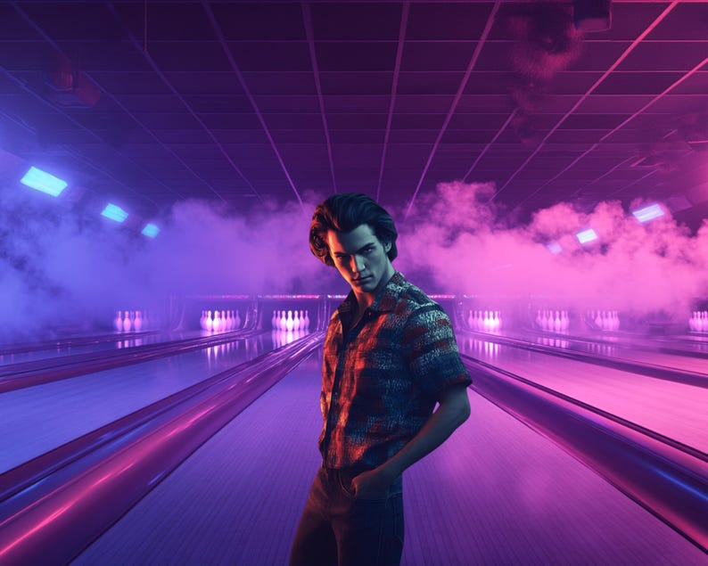 Dramatic Bowling Alley Digital Backdrop With Flames (PNG) - Etsy