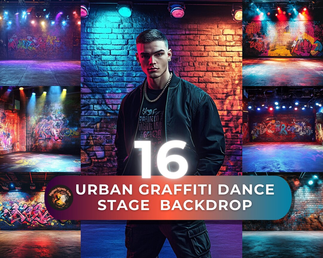 Street Dance Stage Background Graffiti Background Dance Poster Stage ...