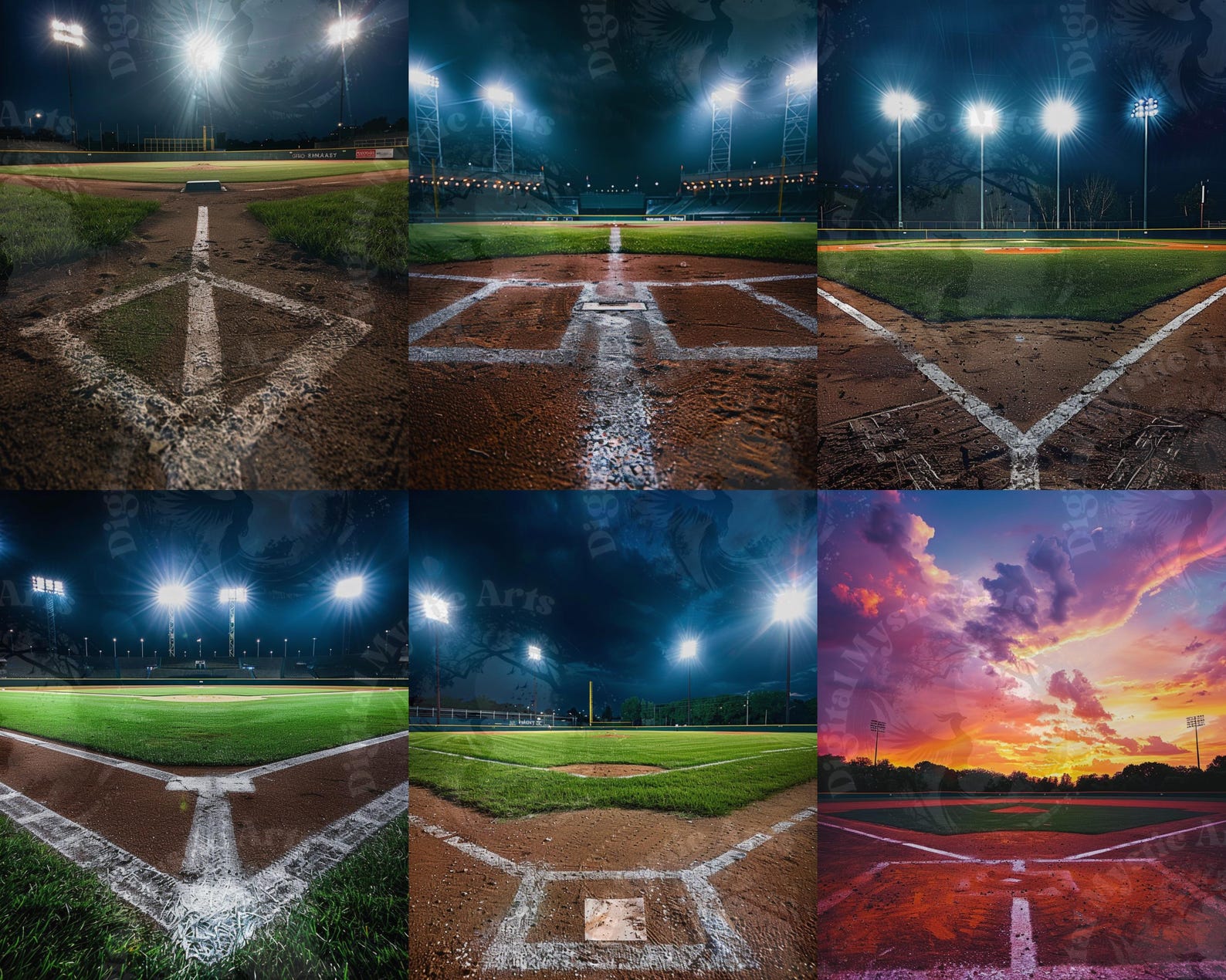 Dramatic Baseball Field Digital Backdrop Sport Background Photoshop ...