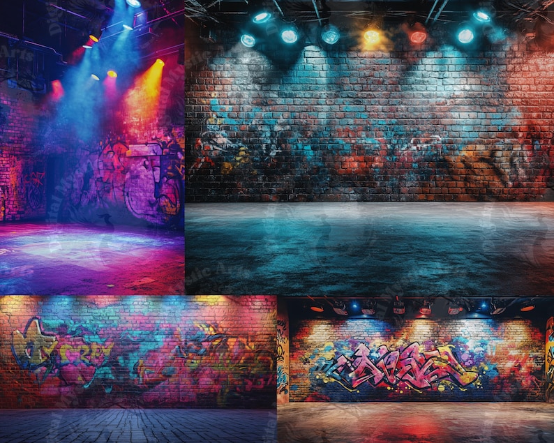 Street Dance Stage Background Graffiti Background Dance Poster Stage ...