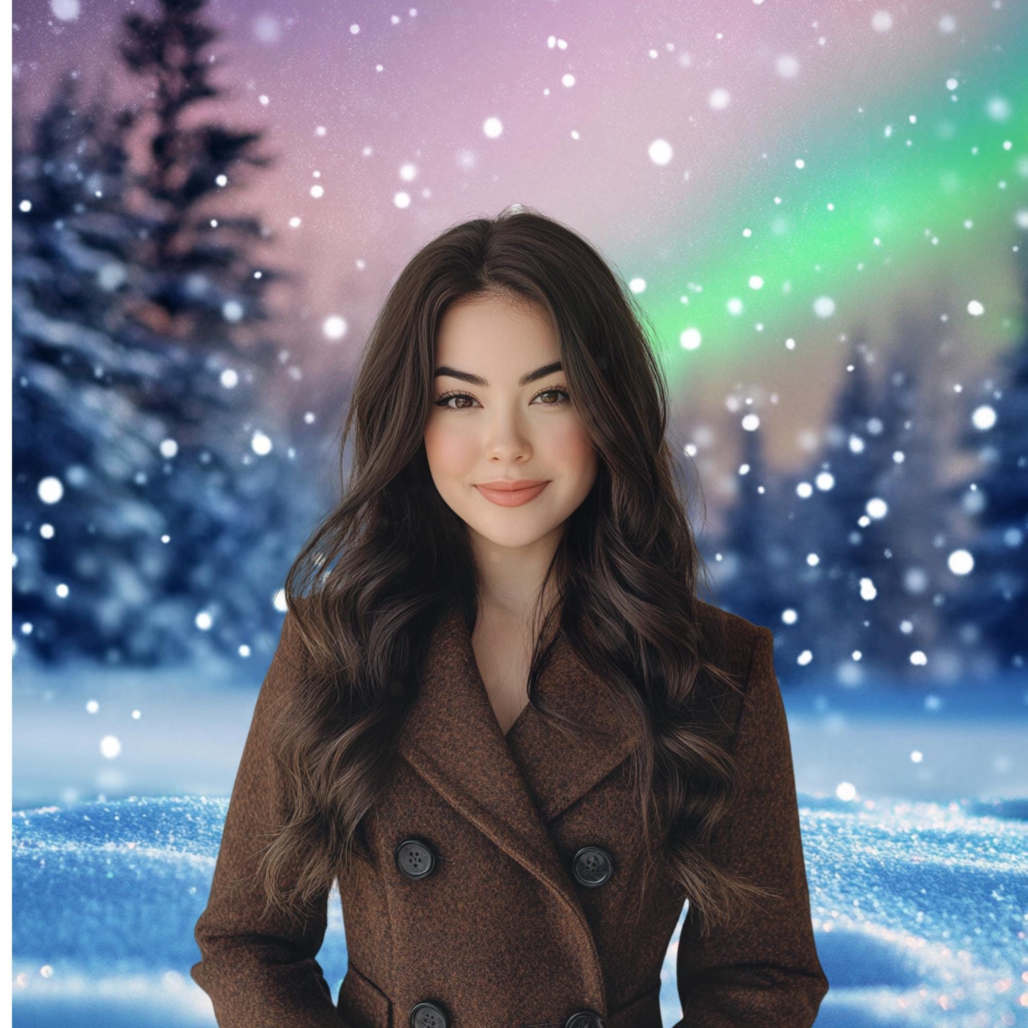 Northern Lights PNG Bokeh Photography Aurora Borealis Background Snow Night Sky Digital Backdrop ...