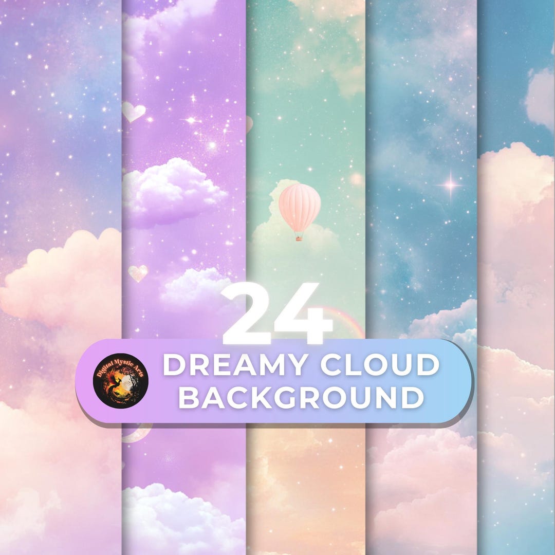Cloud Wallpaper Digital Cloud Background Cloud and Star Digital Paper ...